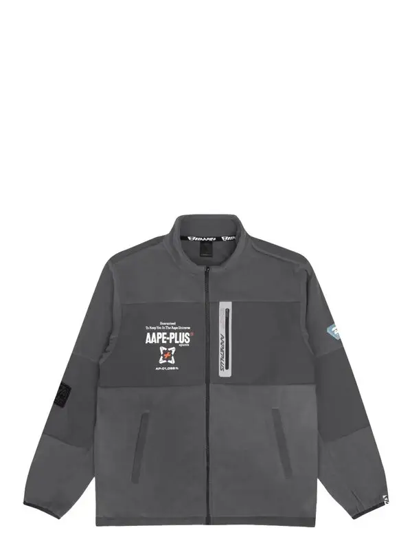 AAPE BY *A BATHING APE Logo-print Fleece Zip-up Jacket - Grey