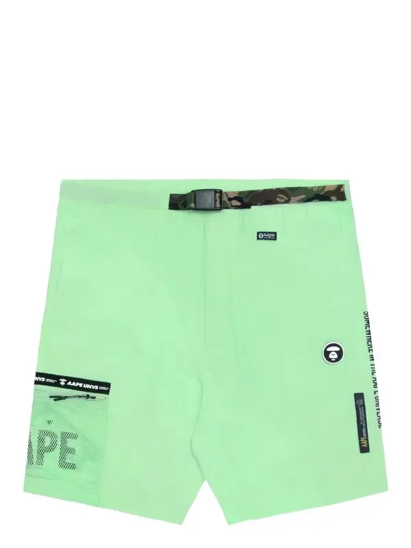 AAPE BY *A BATHING APE Belted Camouflage Cargo Shorts - Green
