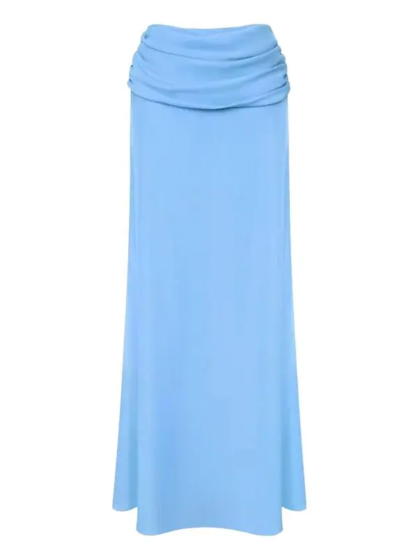 POST MERIDIEM Draped Chiffon Maxi Skirt - Blue