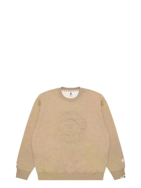 AAPE BY *A BATHING APE Logo-embossed Crew-neck Sweatshirt - Neutrals