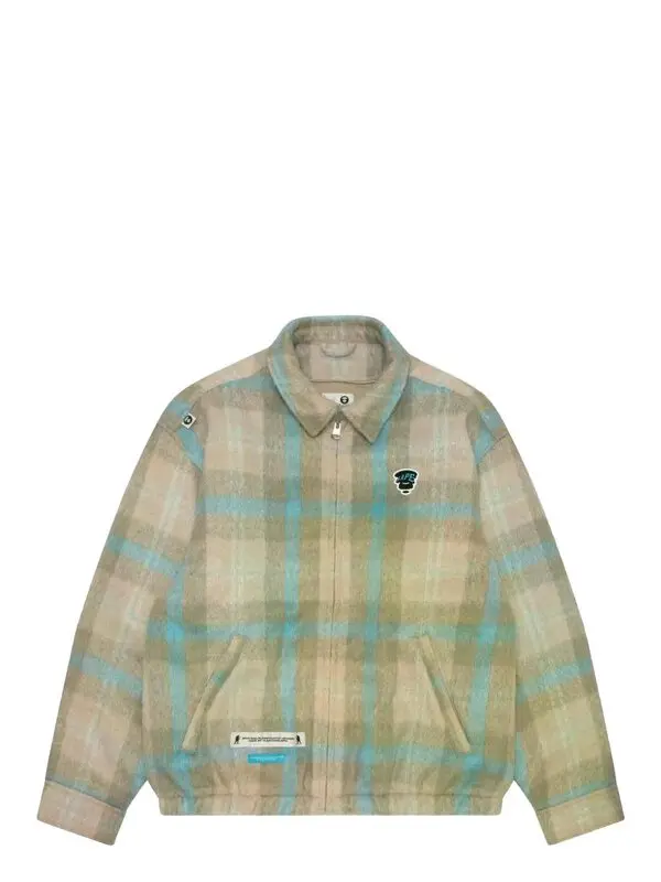 AAPE BY *A BATHING APE Moonface Check Hooded Jacket - Neutrals
