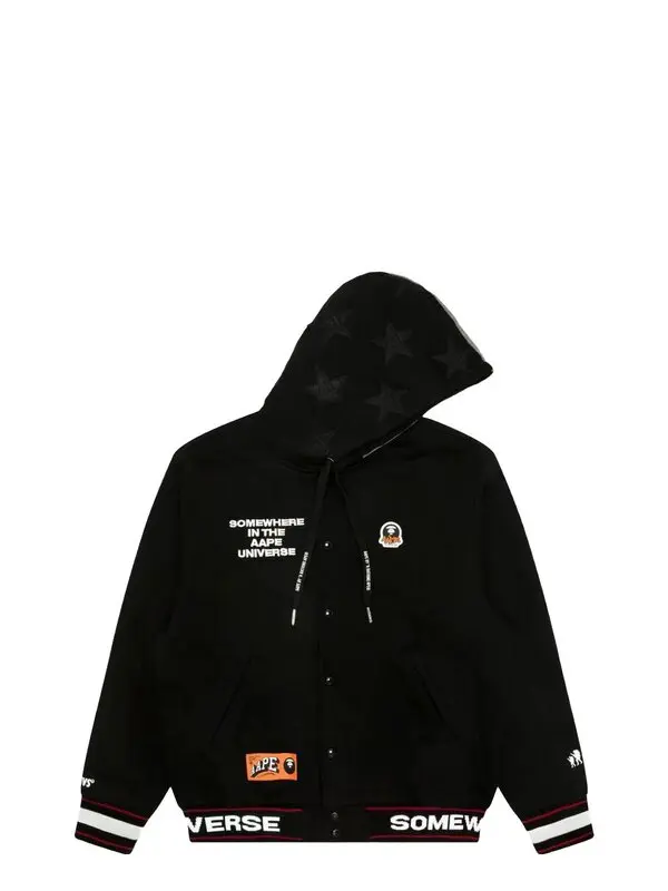 AAPE BY *A BATHING APE Varsity Moonface Logo Hoodie - Black