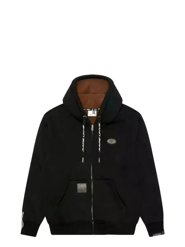 AAPE BY *A BATHING APE Moonface Logo-patch Hoodie - Black