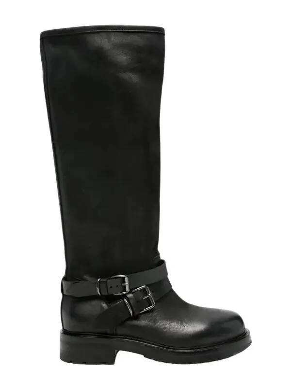 STRATEGIA SHOES Strategia Buckle-strap Knee-high Boots - Black