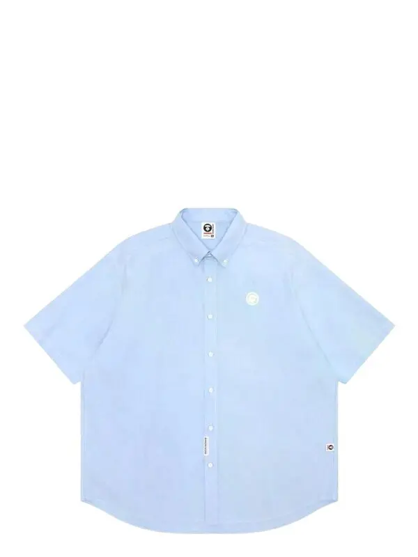 AAPE BY *A BATHING APE Moonface-patch Short-sleeve Shirt - Blue