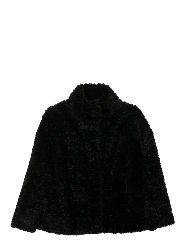 Herno Faux-fur High-neck Coat - Black