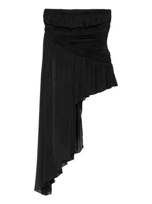 Christopher Esber Ruched Asymmetric Strapless Top - Black