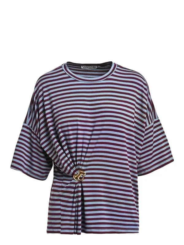Essentiel Antwerp Striped Gathered T-shirt - Blue