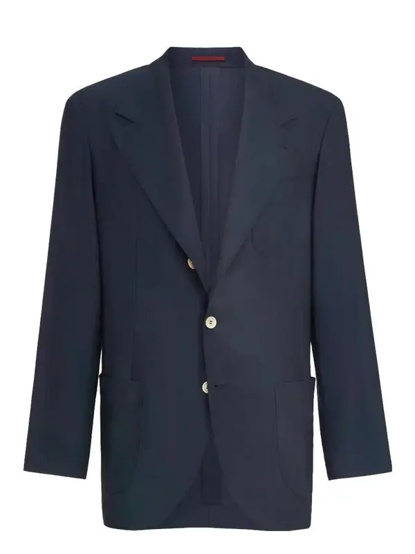 Brunello Cucinelli Cashmere Batavia Deconstructed Blazer With Patch Pockets - Blue