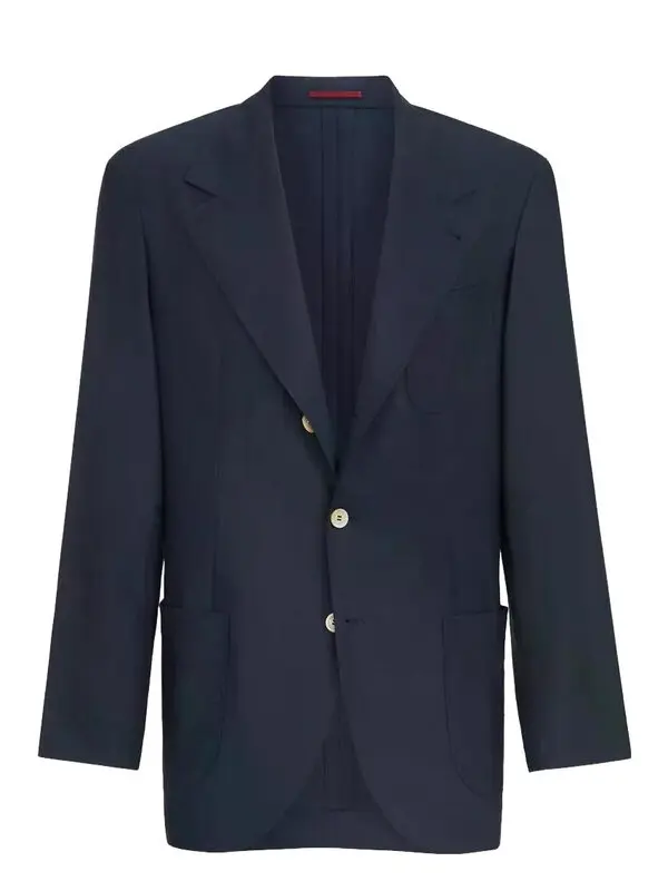 Brunello Cucinelli Cashmere Batavia Deconstructed Blazer With Patch Pockets - Blue