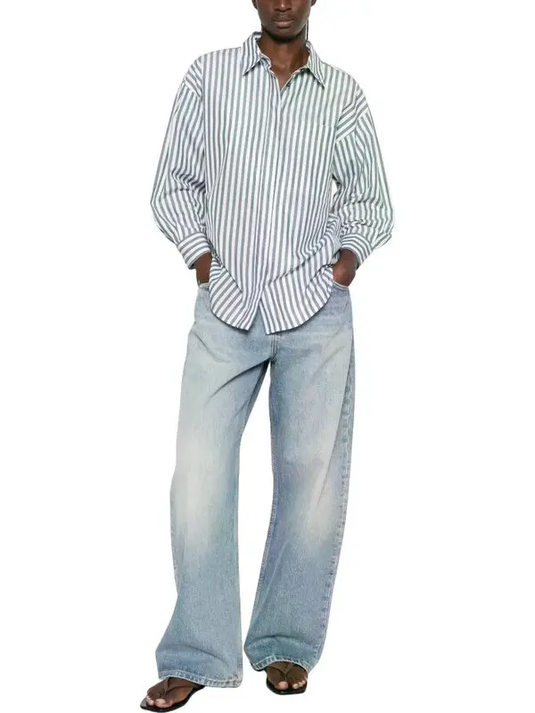 I BLUES Striped Cotton Shirt - White