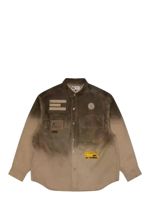 AAPE BY *A BATHING APE Moonface Gradient Button-up Shirt - Brown