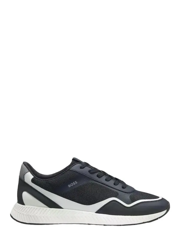 BOSS Mesh Trainers With Ribbed Sole - Blue