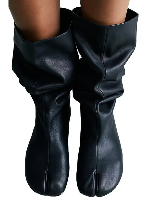 Jeffrey Campbell Off Script Slouch Boots - Black Leather