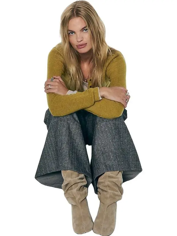 Jeffrey Campbell Off Script Slouch Boots - Ice Suede