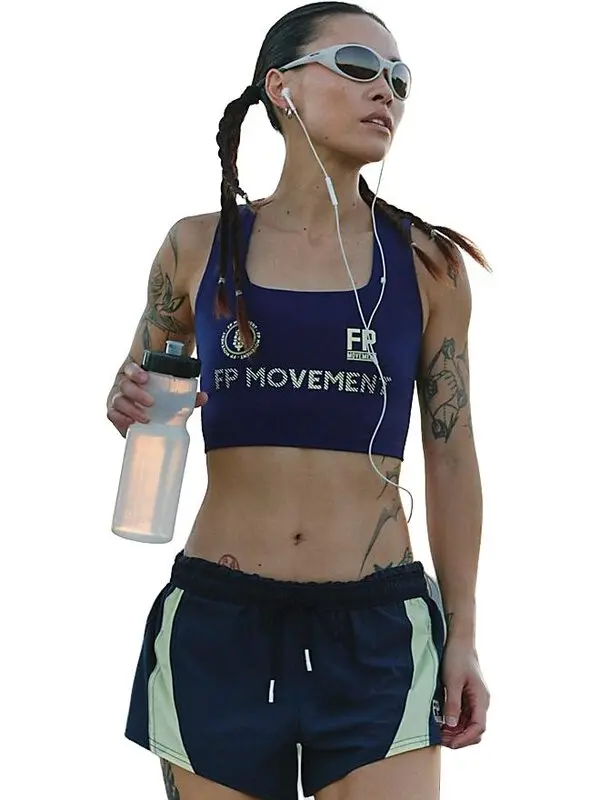 Free People Win Win Marathon Logo Bra - Sapphire Combo