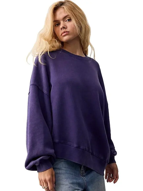 Free People We The Free Jj Asymmetric Sweatshirt - Dark Magic