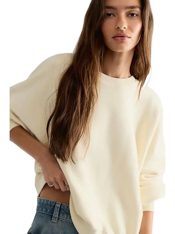 Free People We The Free Jj Asymmetric Sweatshirt - Tofu