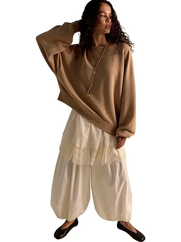 Free People We The Free Jj Asymmetric Sweatshirt - Travertine