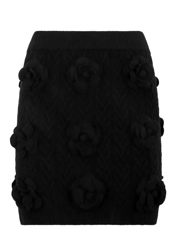 Philipp Plein Floral Detail Mini Skirt - Black