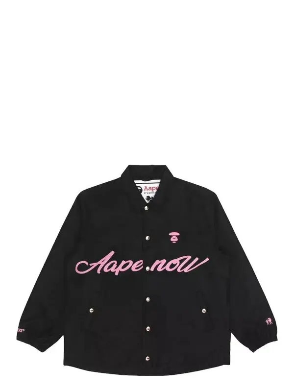 AAPE BY *A BATHING APE Moonface Embroidered Coach Jacket - Black