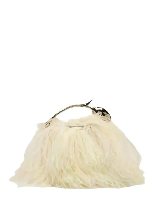 Erdem Mini Bloom Feather-embellished Tote Bag - Neutrals