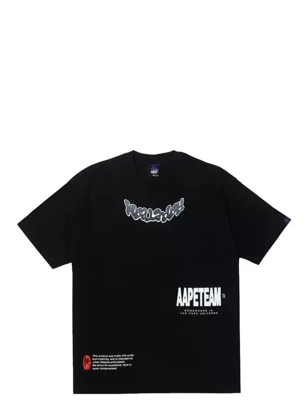 AAPE BY *A BATHING APE Moonface Graphic-print T-shirt - Black