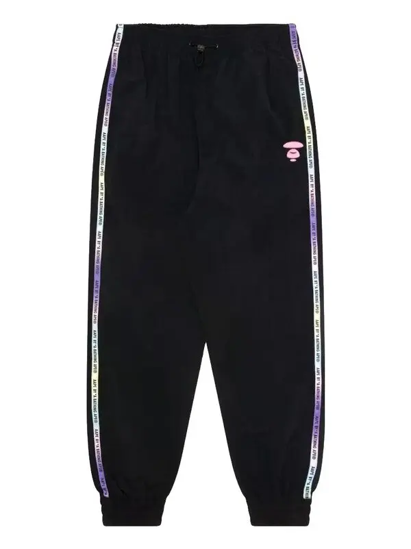 AAPE BY *A BATHING APE Moonface Embroidered Track Pants - Black