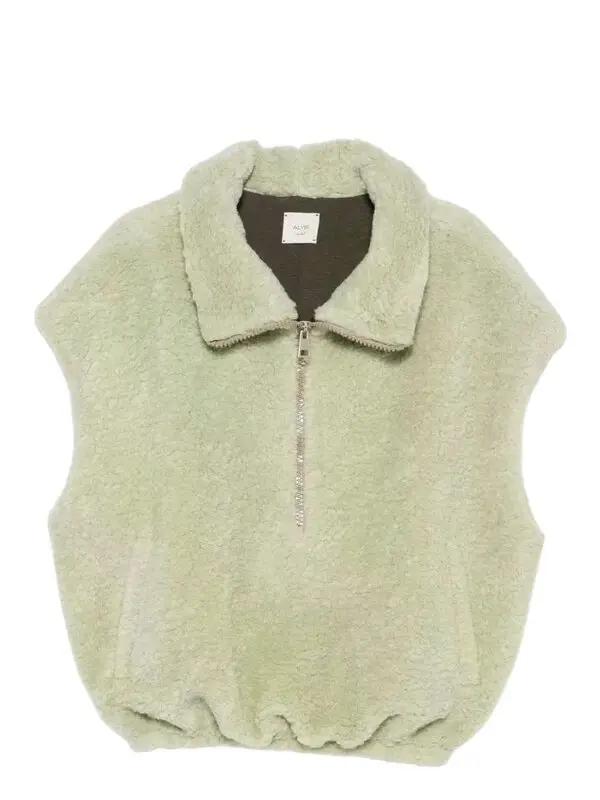ALYSI Sleeveless Half-zip Gilet - Green