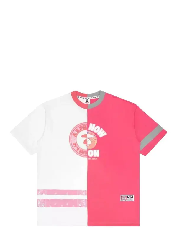 AAPE BY *A BATHING APE Panelled Logo-print T-shirt - Pink