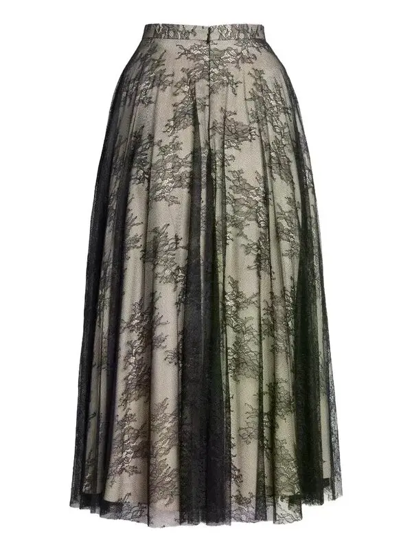 Erdem Floral Lace A-line Skirt - Neutrals
