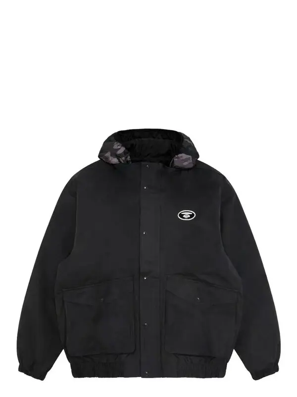 AAPE BY *A BATHING APE Moonface Patch Hooded Jacket - Black
