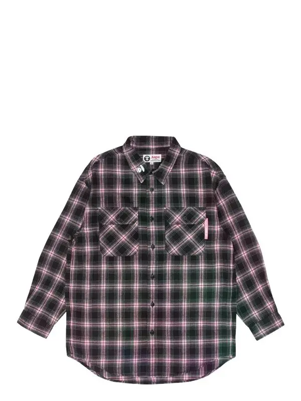 AAPE BY *A BATHING APE Moonface Plaid Shirt - Pink