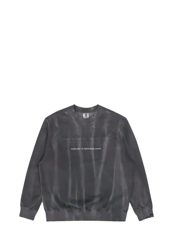AAPE BY *A BATHING APE Embroidered Tie-dye Sweatshirt - Grey
