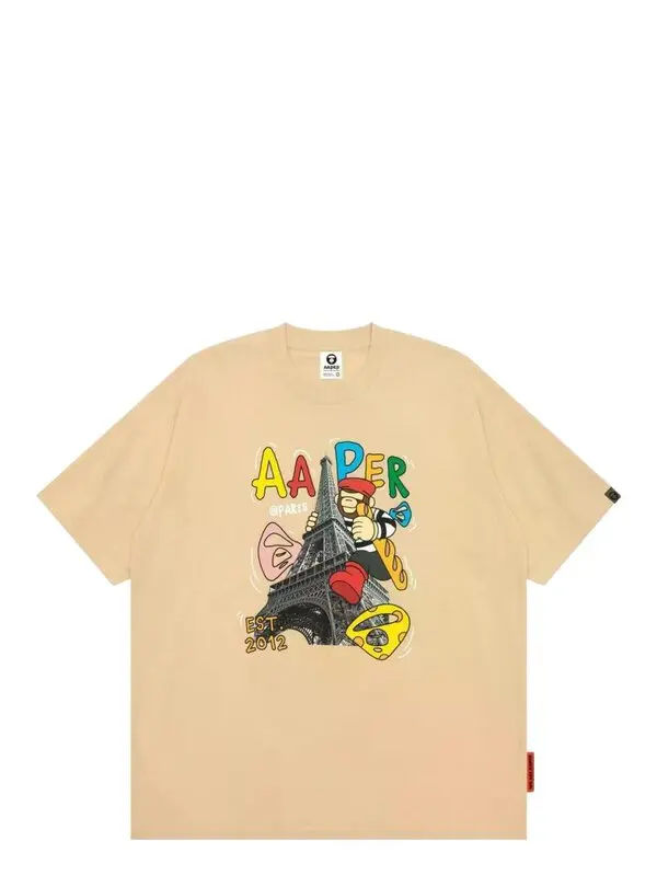 AAPE BY *A BATHING APE Aaper Graphic-print T-shirt - Neutrals