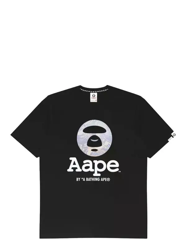 AAPE BY *A BATHING APE Moonface Hologram Logo T-shirt - Black