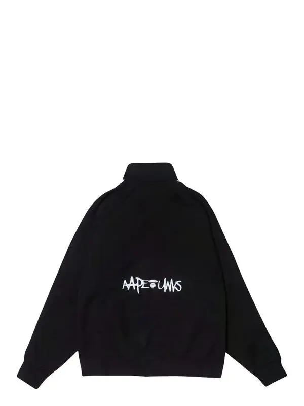 AAPE BY *A BATHING APE Moonface Embroidered Zip-up Jacket - Black