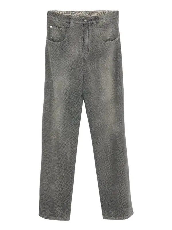 Ermanno Scervino Geometric Pattern Wide-leg Jeans - Grey