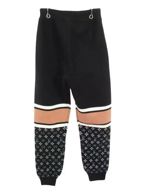 LOUIS VUITTON Monogram Pattern Track Pants - Black