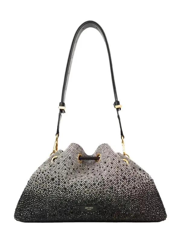 JIMMY CHOO Bon Bon Crystal Embellished Shoulder Bag - Black