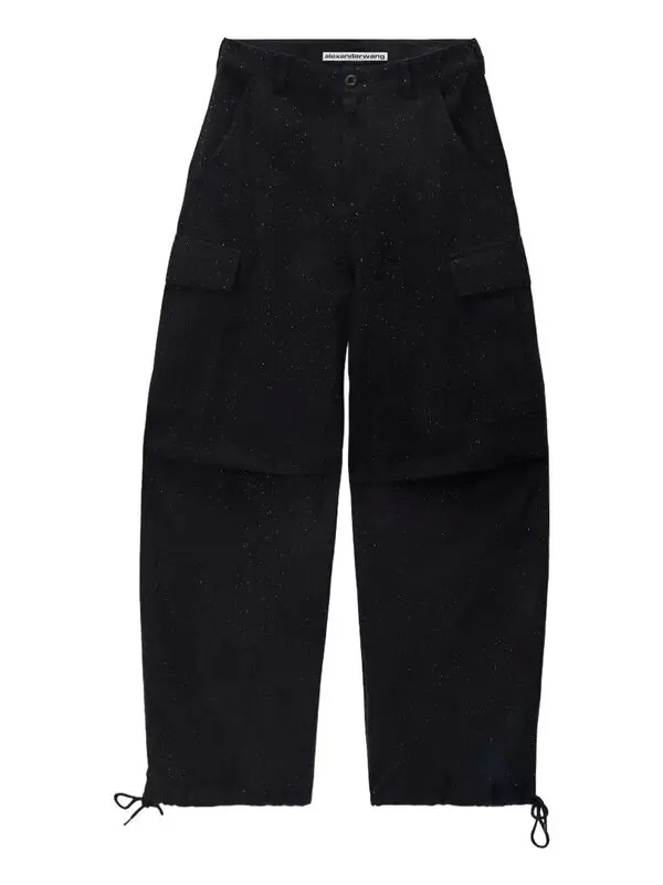 Alexander Wang Crystal Embellished Cargo Pants - Black