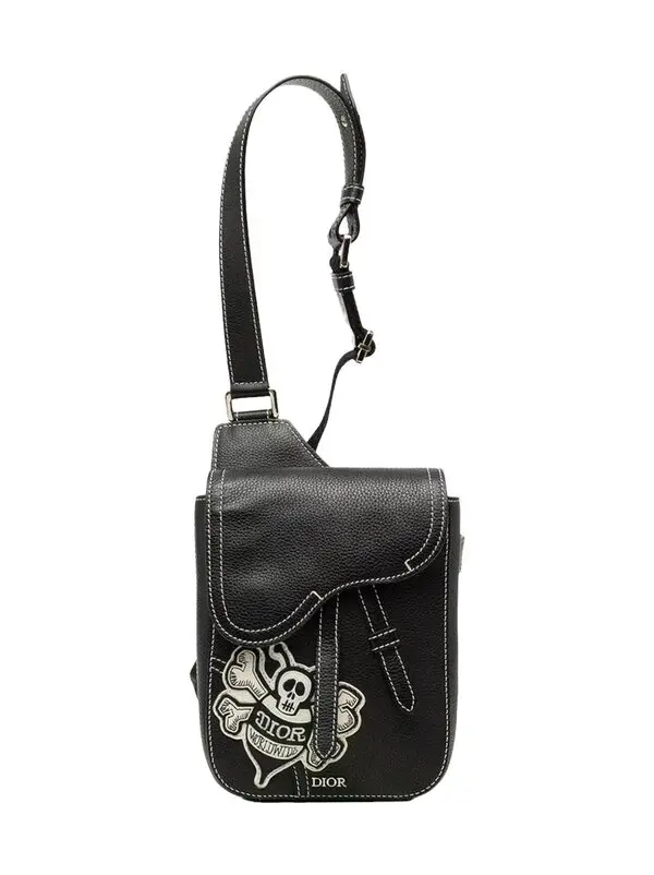 Dior Calfskin Saddle Crossbody Bag - Black