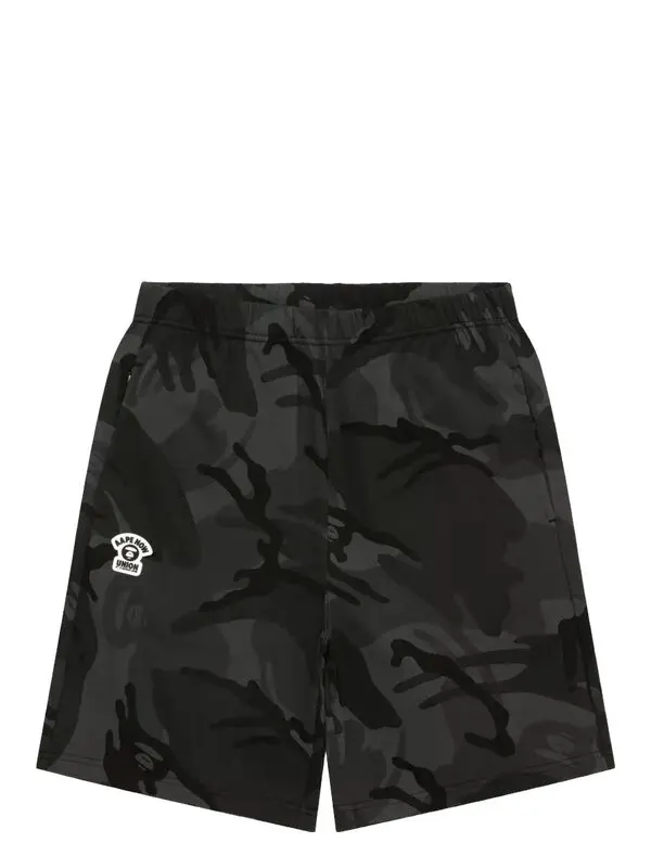 AAPE BY *A BATHING APE Moonface Camouflage Relaxed Fit Shorts - Black
