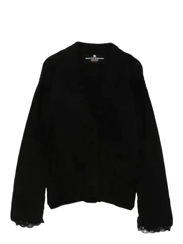 Ermanno Scervino Lace-trim Cashmere Cardigan - Blue