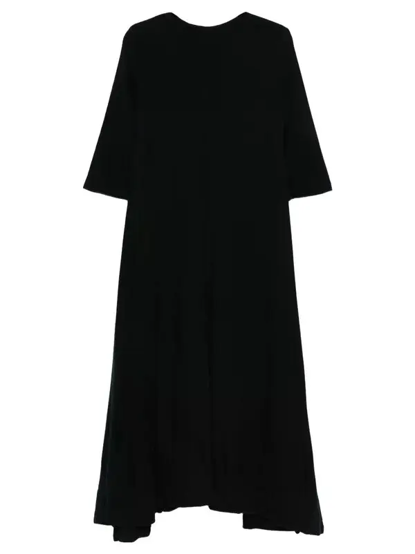 RICORRROBE Asymmetric Hem V-neck Maxi Dress - Black