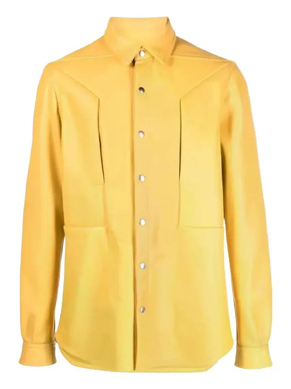 Rick Owens Long-sleeved Panelled Shirt Jacket - Yellow