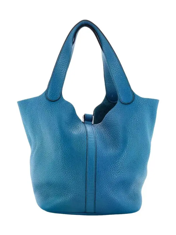 Hermès Picotin Lock Bag Clemence Mm Bucket Bag - Blue
