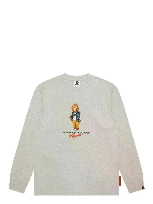 AAPE BY *A BATHING APE Graphic-print Long-sleeve T-shirt - Grey