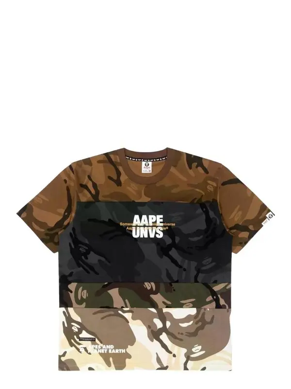 AAPE BY *A BATHING APE Camo-print Colour-block T-shirt - Black