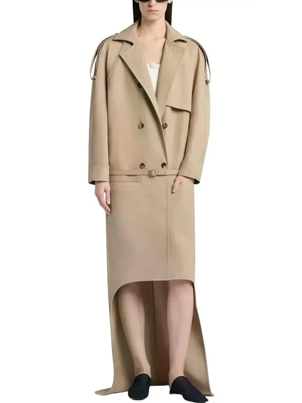 COURREGES Asymmetrical Hem Trench Coat - Neutrals